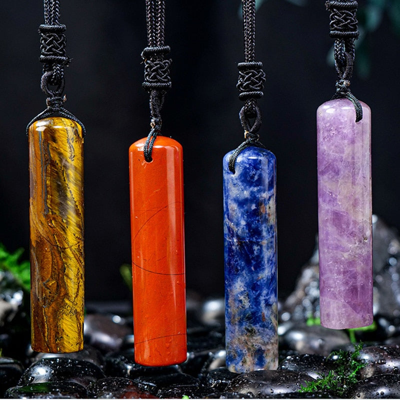 Natural Crystal Cylinder Strip Necklace – Project Yourself
