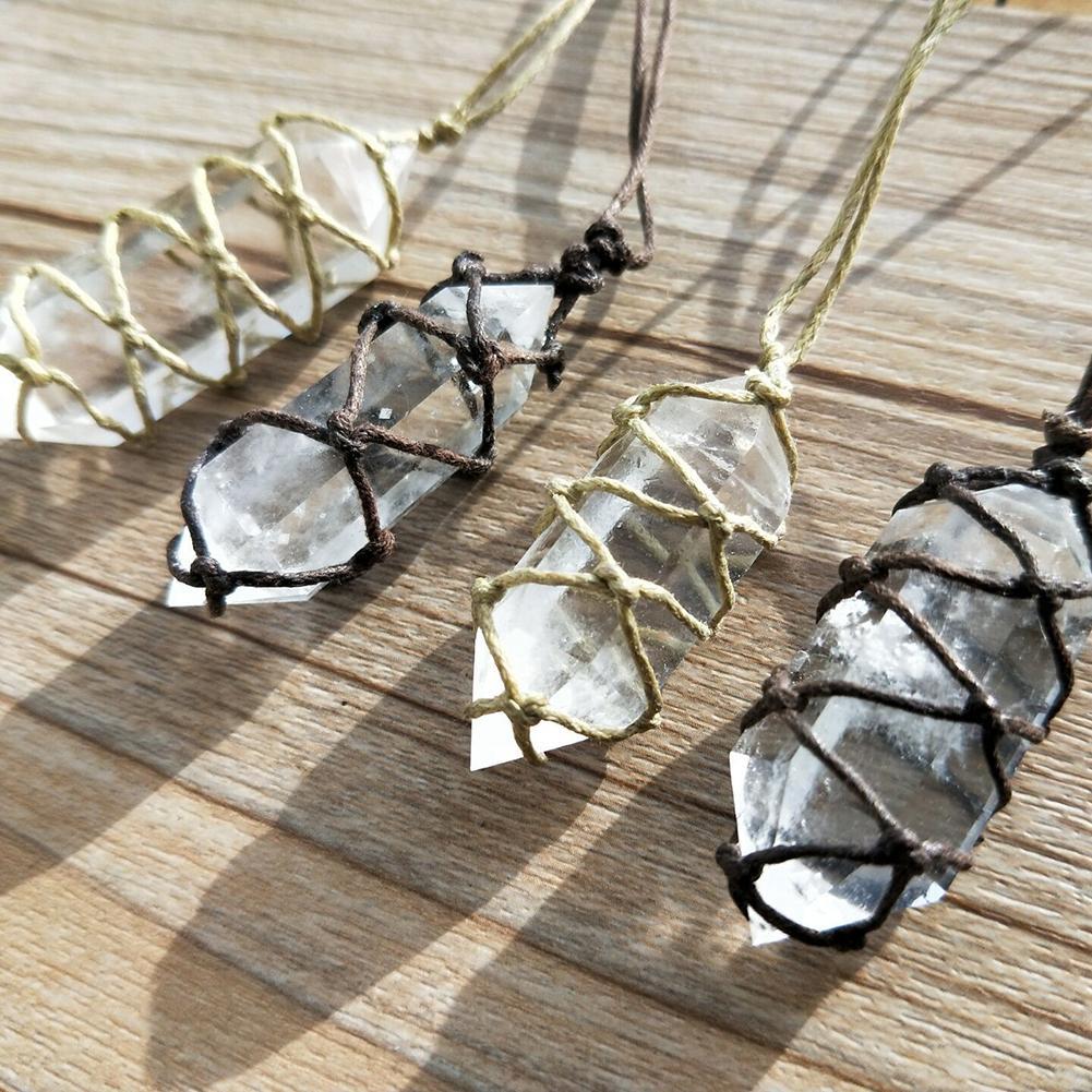 Handmade Natural Crystal Point Necklace – Project Yourself