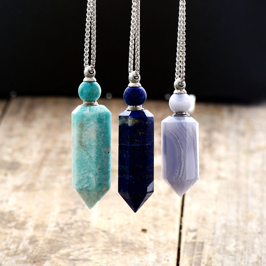 Calming Essential Oil Diffuser Gemstone Pendant – Project Yourself