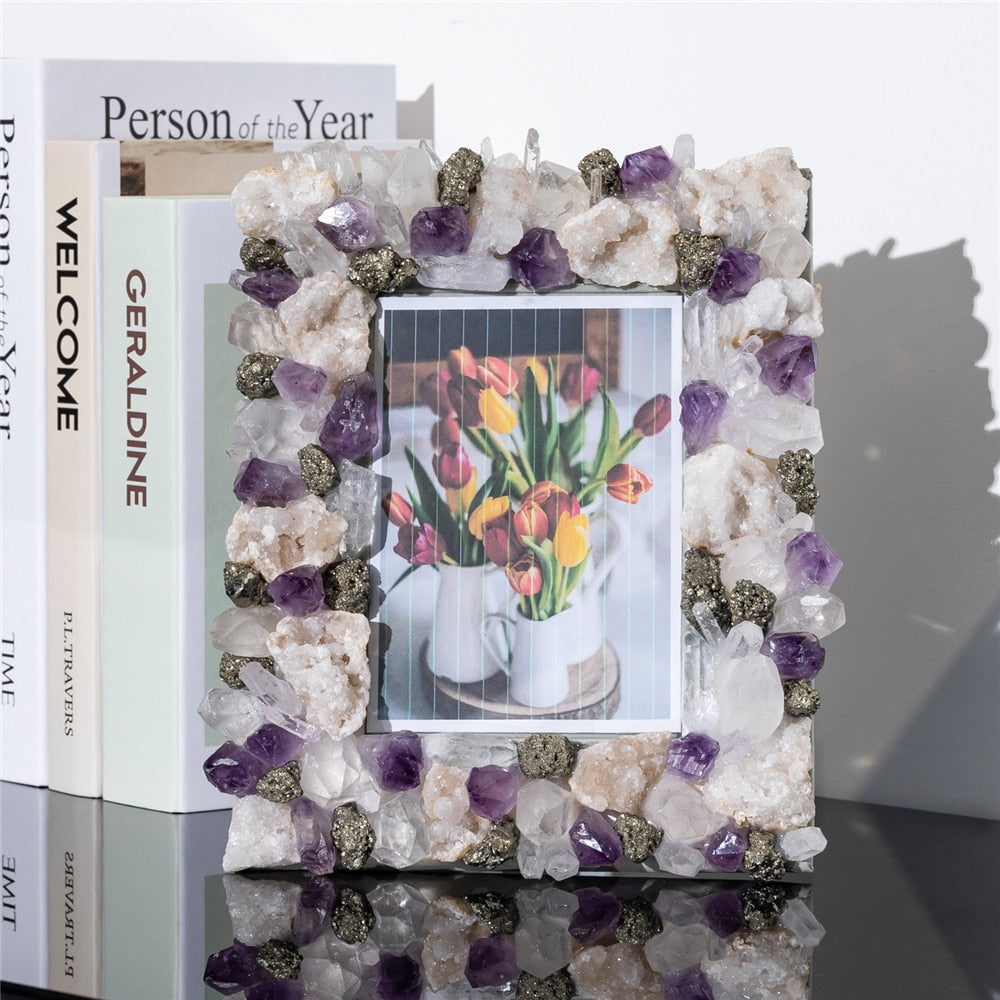Natural Amethyst and Pyrite Picture Frame – Project Yourself