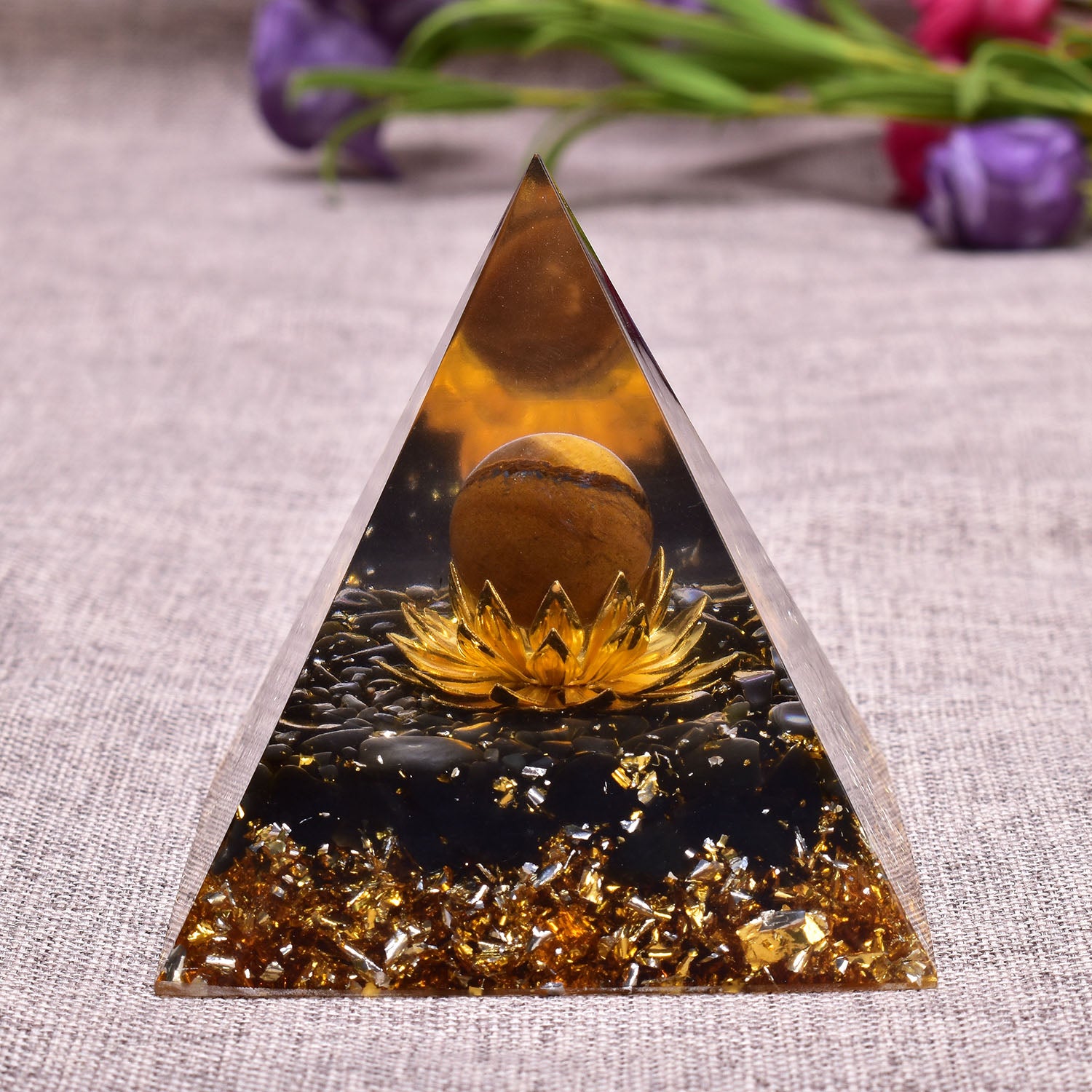 Golden Lotus Protector Pyramid – Project Yourself