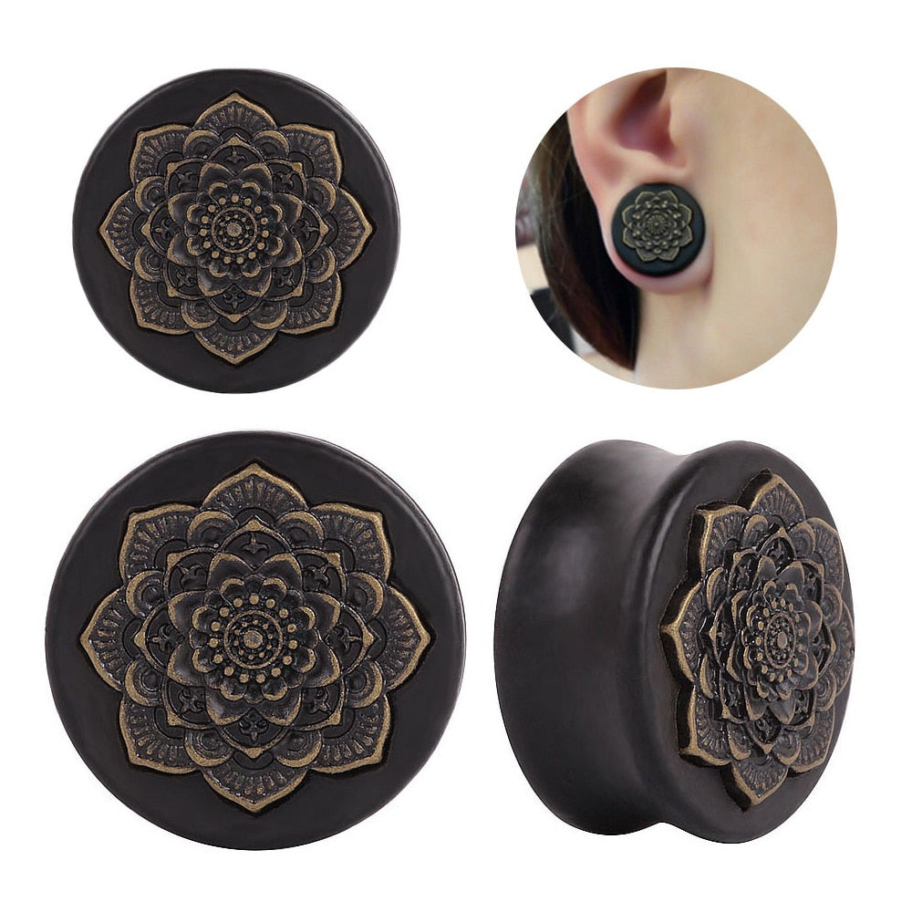 Natural Wood Lotus Tunnel Ear Plugs Tunnel Gauge – Project Yourself